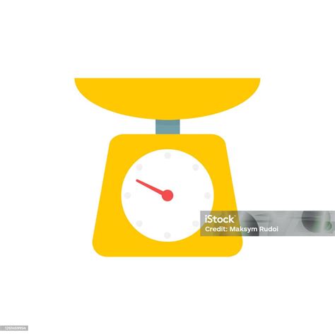 흰색 배경에서 격리된 플랫 스케일 계량 저울 아이콘 벡터 일러스트레이션 개념에 대한 스톡 벡터 아트 및 기타 이미지 개념 건강한 생활방식 건강한 식생활 Istock