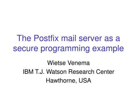 Ppt The Postfix Mail Server As A Secure Programming Example