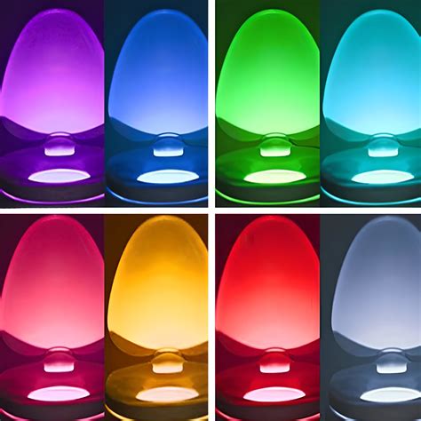 Led лампа за тоалетна чиния със сензор за движение 8 цвята бяла Emag Bg
