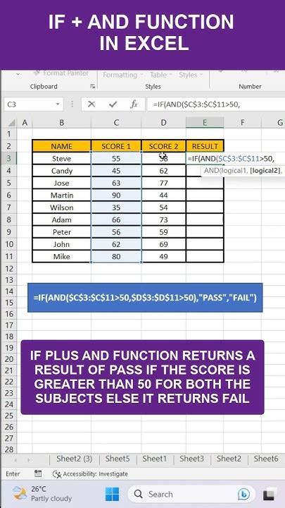 if plus and function in excel excelshorts shorts exceltutorial
