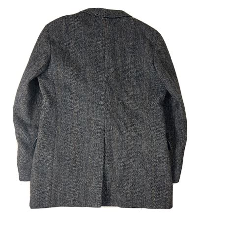 Harris Tweed Jacket Handwoven Scottish Wool Herringbo Gem