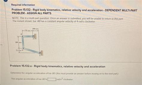 Solved Required Information Problem Rigid Body Chegg