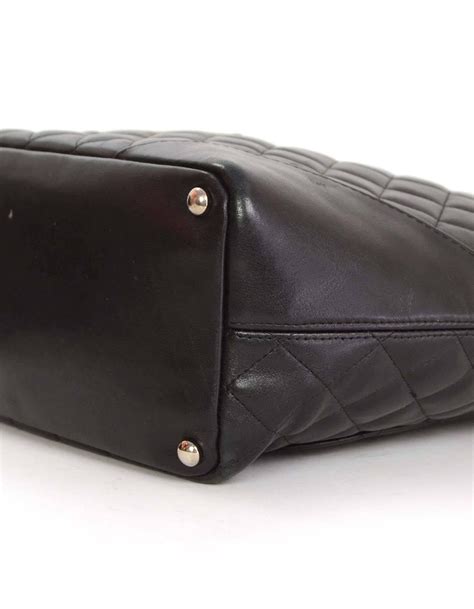 Chanel Black And White Leather Cambon Tote Bag SHW For Sale At StDibs