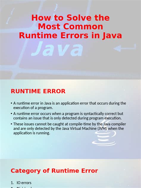 How To Solve The Most Common Runtime Errors Pdf