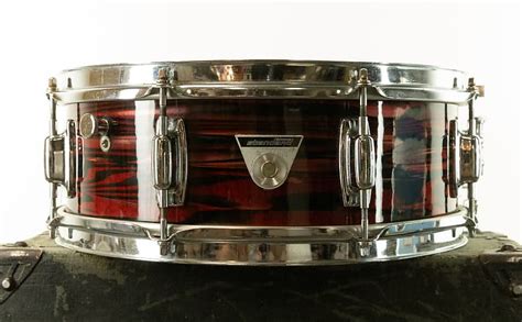 Vintage Ludwig 5x14 Standard Red Strata Snare Drum Reverb