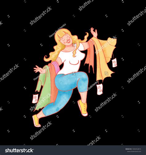 Happy Chubby Girl Blonde On Light Stock Illustration 1836552814