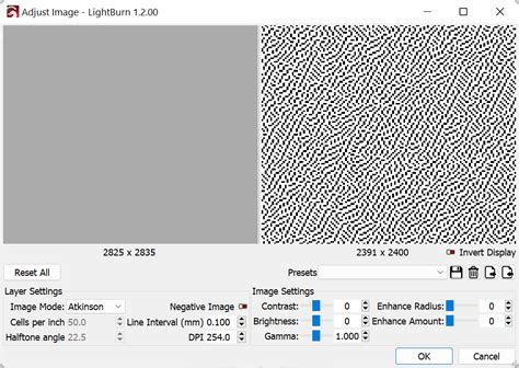 Version Adjust Image Does Not Show Adjustments BUG LightBurn Software Questions