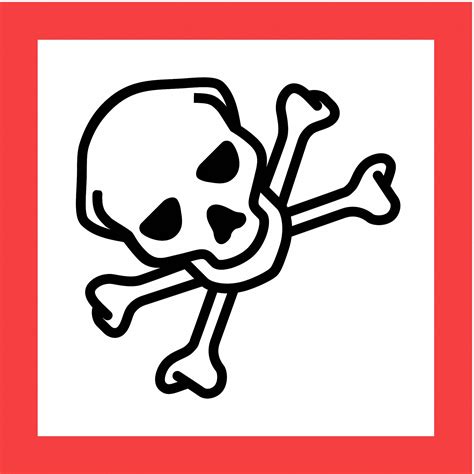 Skull And Crossbones Pictogram 10 34 In Ht Ghs Label 23j595ghs1273