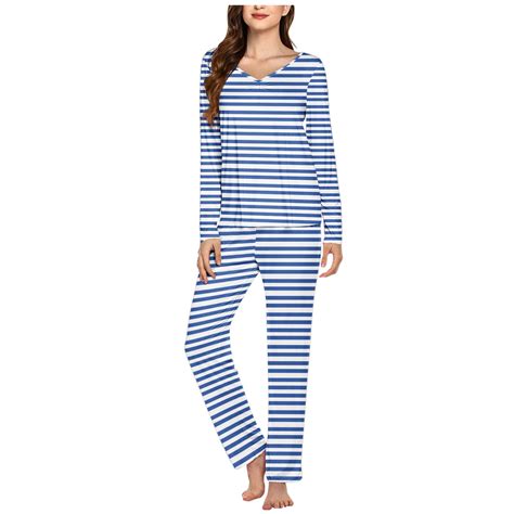 Abomasnow 2 Piece Stripe Print Loungewear Sets Women Plus Size Long