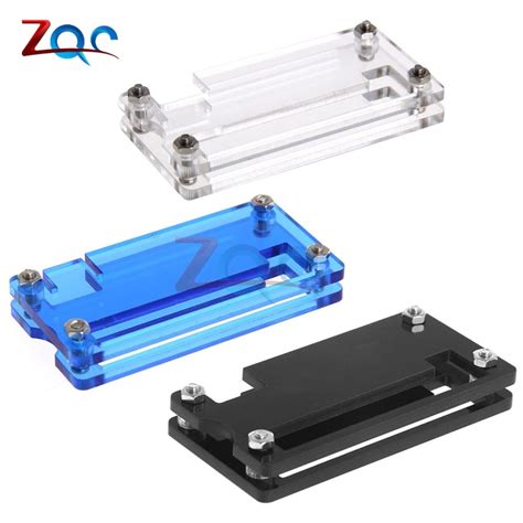 กล่องเคสอะคริลิคใส พร้อมสกรู และน็อต สีดํา สีฟ้า สําหรับ Raspberry Pi Zero Shopee Thailand