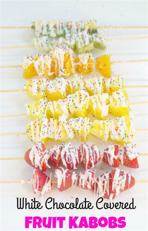 White Chocolate Covered Fruit Kabobs