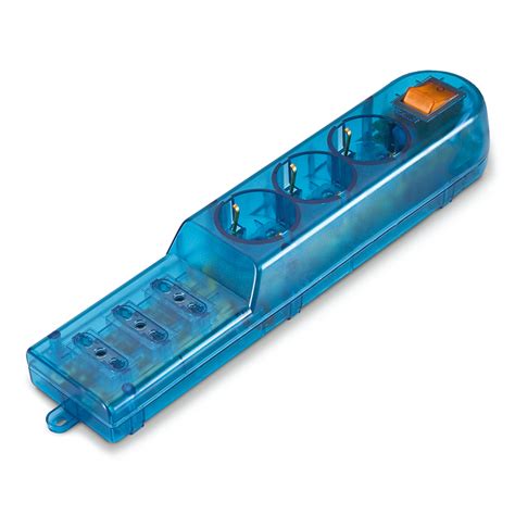 Multi Socket Trans Turquoise With Switch 6x2p 16a Scame Panels And