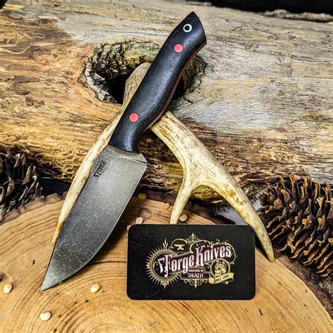 Imperator Matte Black Canvas Red Liners 7forge Knives