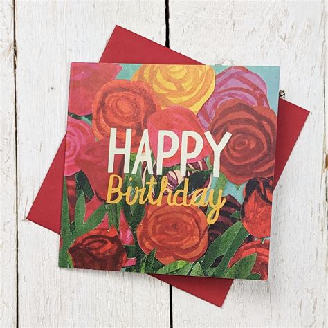 Flower Birthday Card With The Rose Abstract Quilled Rose Bouquet Card