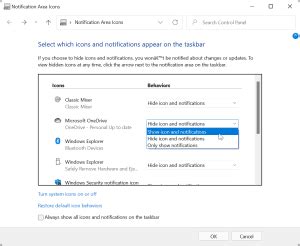 How To Show All Taskbar Corner Overflow Icons In Windows