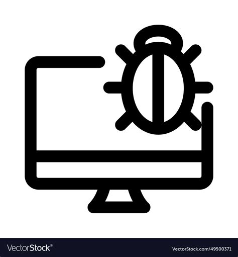Error Or Software Problem Within Desktop System Vector Image