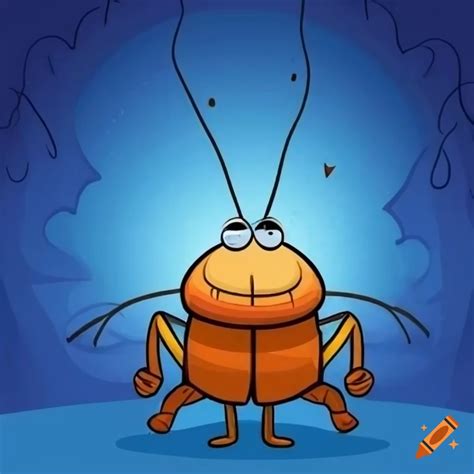 Funny Cartoon Illustration Of A Sombrero Wearing Cockroach On Craiyon