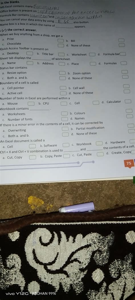 In The Blanksms Excel Contains Many Formulasoffice Button Is Present O