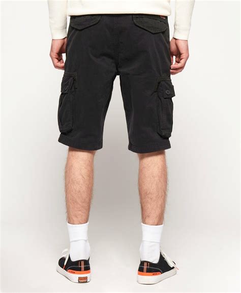 Mens Core Cargo Heavy Shorts In Bitter Black Superdry Uk