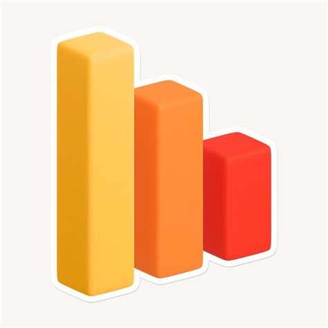 Bar Charts 3D White Border Free Photo Rawpixel