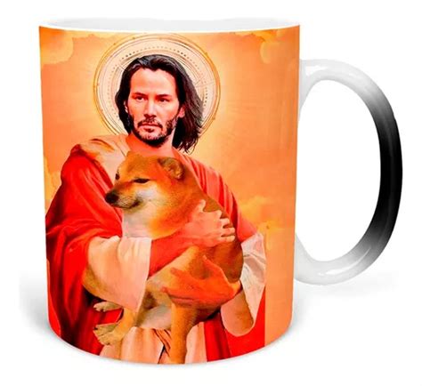 Taza Mágica Sublimada 315 Ml Cheems San Keanu Reaves Meme Cuotas Sin