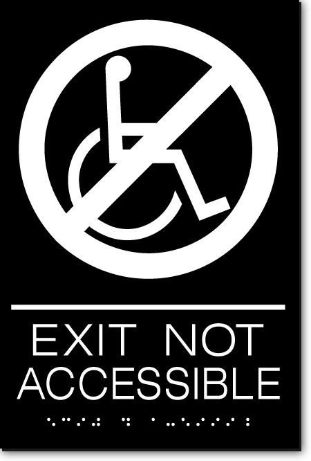 EXIT NOT ACCESSIBLE Sign ADA Sign Factory