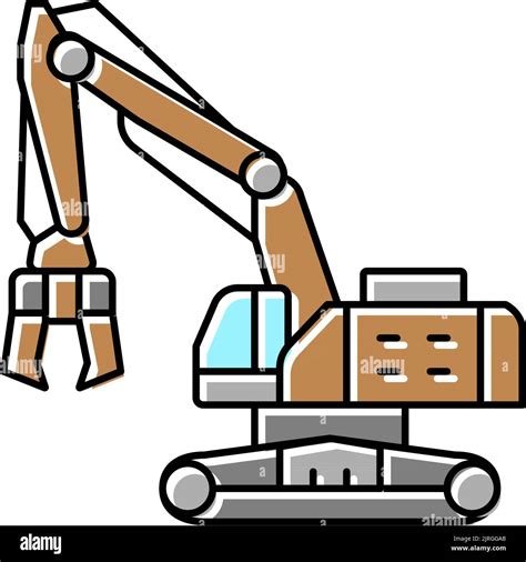 Demolition Construction Car Vehicle Color Icon Vector Illustration