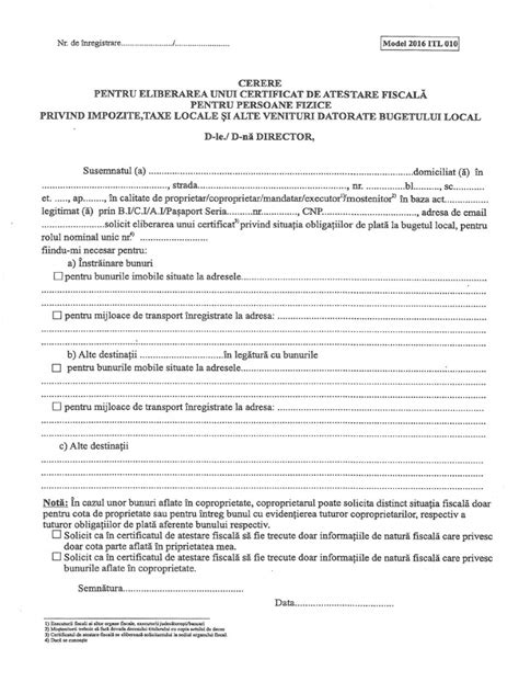 Declaratia De Impunere Model 2016 Itl 010 Pdf