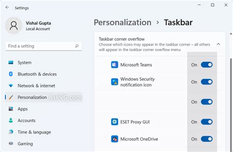 Tip Always Show All Icons In Windows 11 Taskbar Notification Area Askvg
