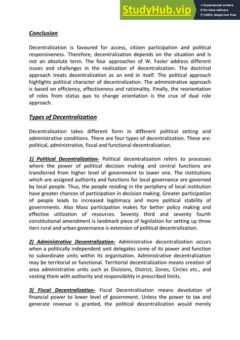 Approches And Types Of Decentralization Pdf