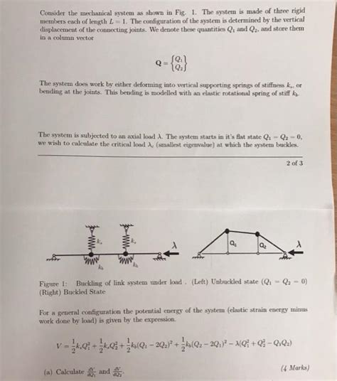 Solved Consider The Mechanical System As Shown In Fig Chegg