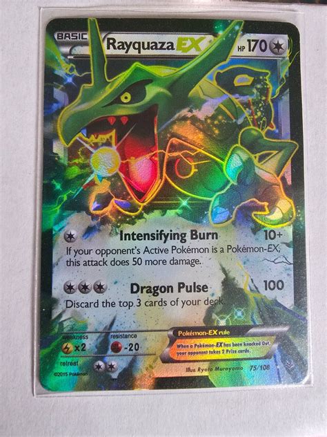 Rayquaza Ex 75108 Extended Full Art Xy Roaring Skies 2015 Pokemon Card