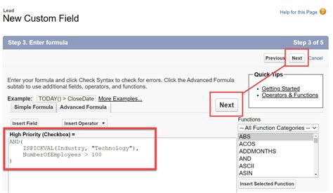Salesforce Checkbox Formula