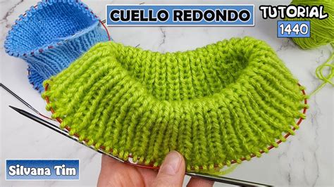 Cómo tejer CUELLO ESCOTE Redondo Tejido a dos agujas Top Down