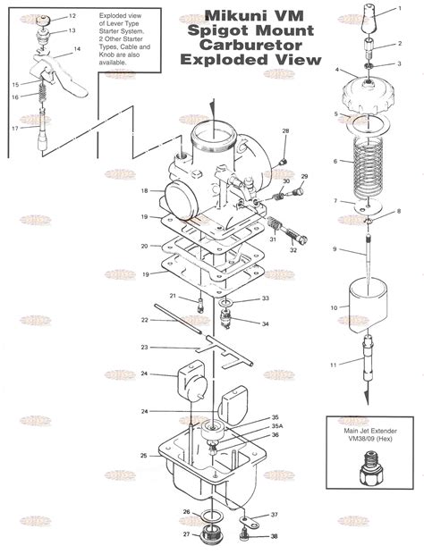 Mikuni Vm34 275 Exploded View Replacement Parts Listing
