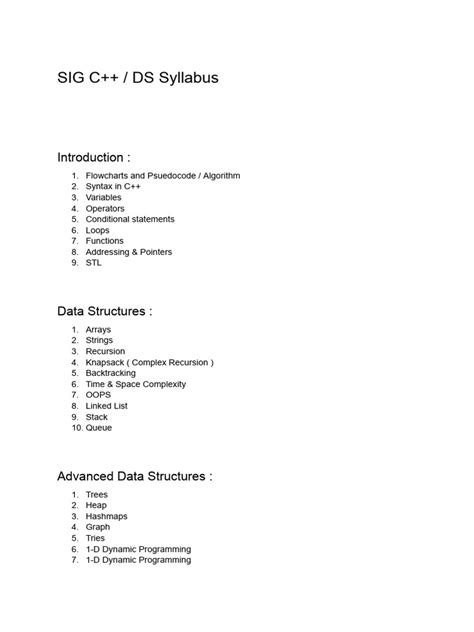 Sig C Ds Syllabus Pdf