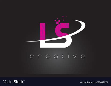 Ls L S Creative Letters Design With White Pink Vector Image