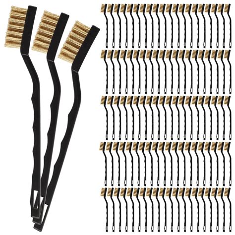 Alffun 100pcs Brass Wire Brush Set Rust Remover