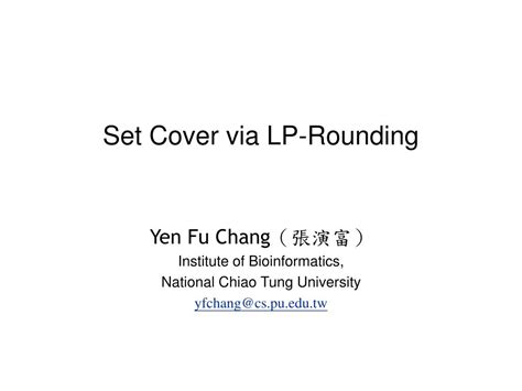 Ppt Set Cover Via Lp Rounding Powerpoint Presentation Free Download