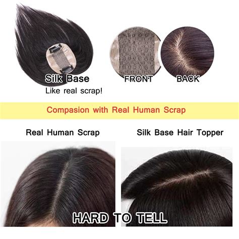Buy SEGO 100 Density Hair Toppers Silk Base Clip In Topper Human Hair