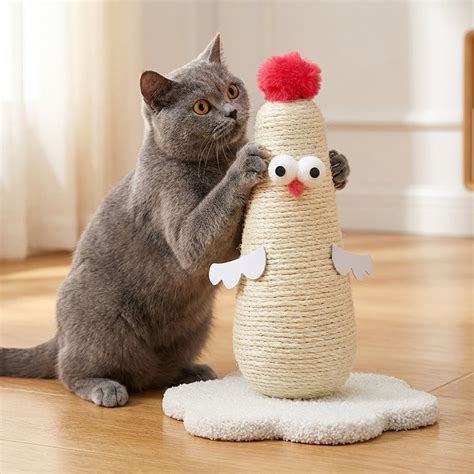 Sisal Cat Scratching Post Chicken Shape Small Large Hachipaw
