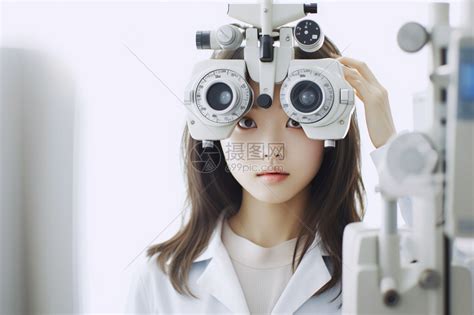 眼科检查的女子高清图片下载 正版图片600564657 摄图网