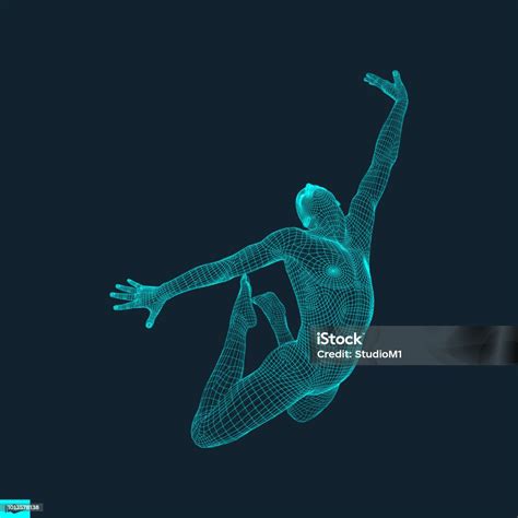 남자는 자세를 취하기와 댄스 댄서의 실루엣입니다 남자 인체 3d 모델입니다 스포츠 기호입니다 디자인 요소입니다 벡터