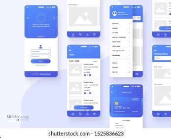 User Interface Design Template Blue Colors Stock Vector Royalty Free Shutterstock