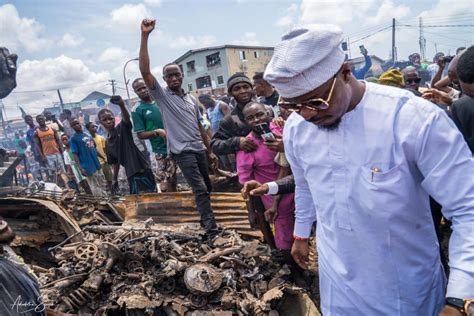 Labour Party Governorship Candidate Visits Scene Of Akere Market Fire Business Post Nigeria