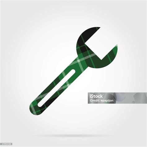 Green Black Tartan Isolated Icon Spanner Stock Illustration Download