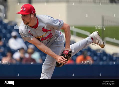 St Louis Cardinals Starting Pitcher Erick Fedde Throws During The