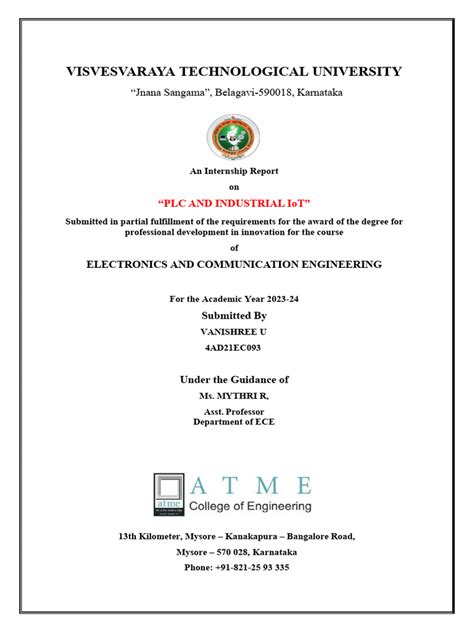 Final Report Download Free Pdf Programmable Logic Controller