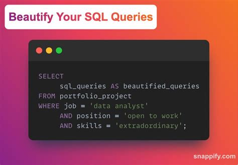 Myanmar Aguelo On Linkedin Portfolio Projects Beautify Your Sql Queries
