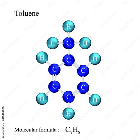 Lewis Structural Formula Of Toluene Molecular Formula Stock Vector Adobe Stock